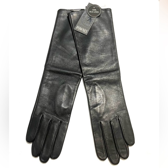 Fownes Brothers | Accessories | Fownes Brothers Black Leather Long Silk ...